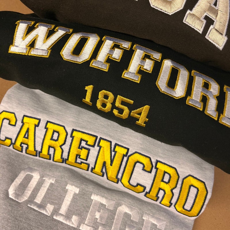 Embroidered College Sweatshirt - Etsy