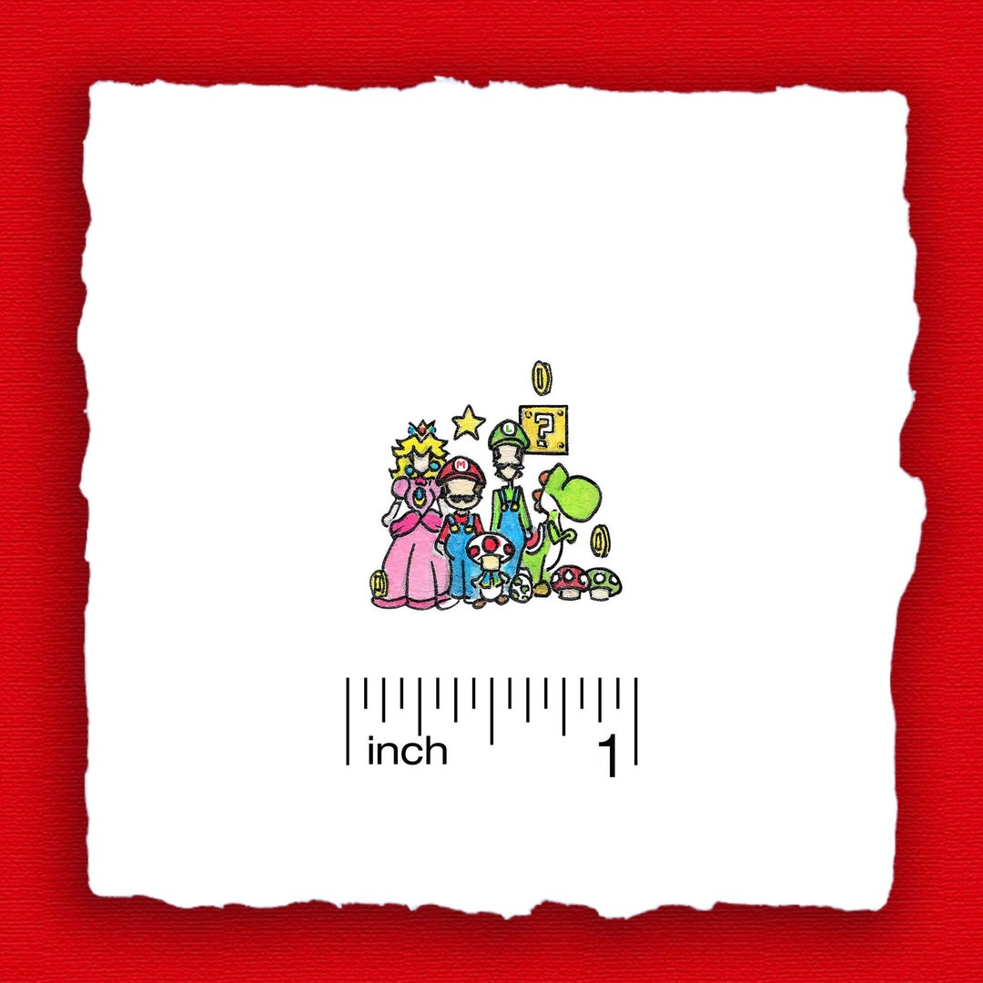 ORIGINAL Painting, PRINT, Mario Bros Family, Watercolour Painting ...