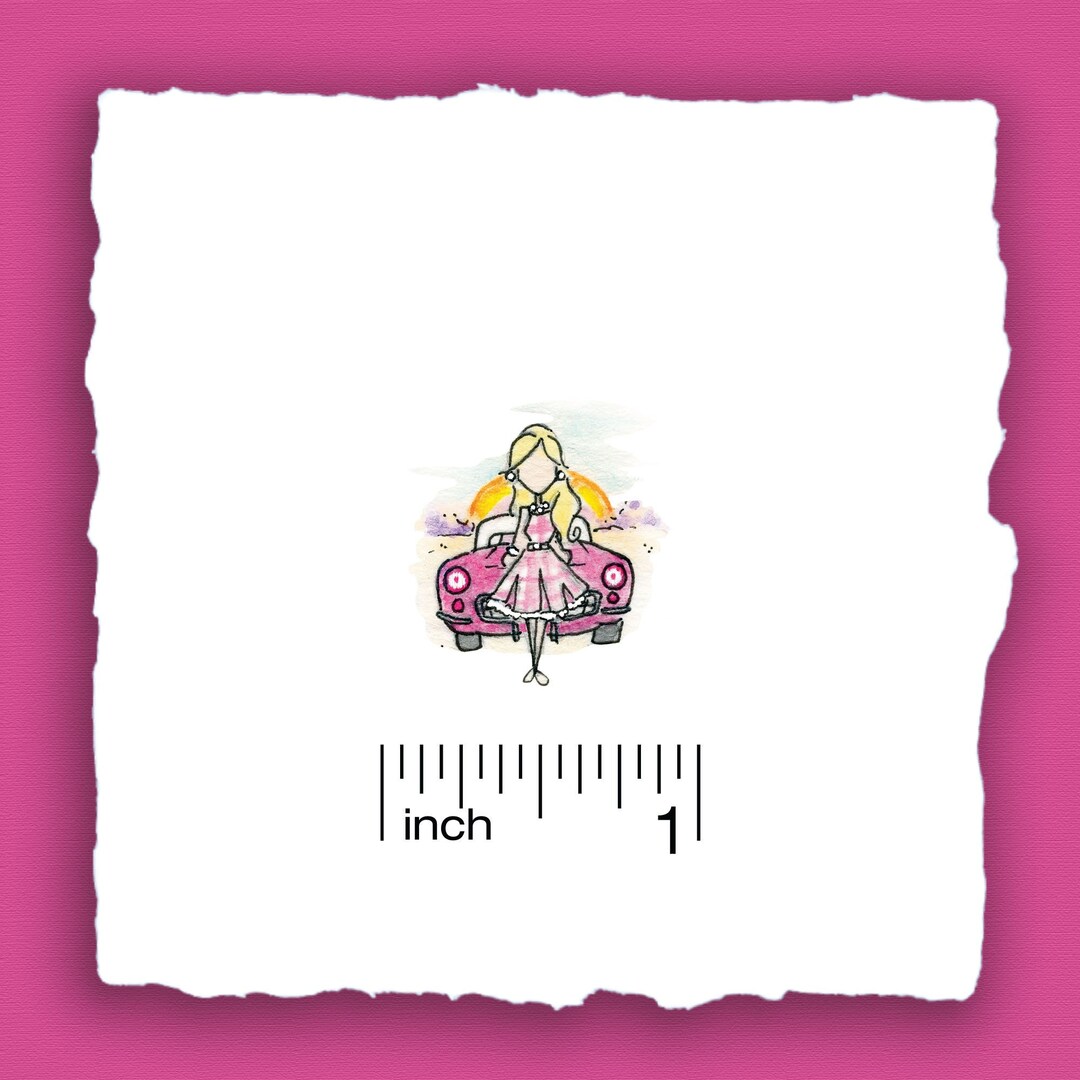 ORIGINAL Painting PRINT Barbie Car Watercolour Painting - Etsy