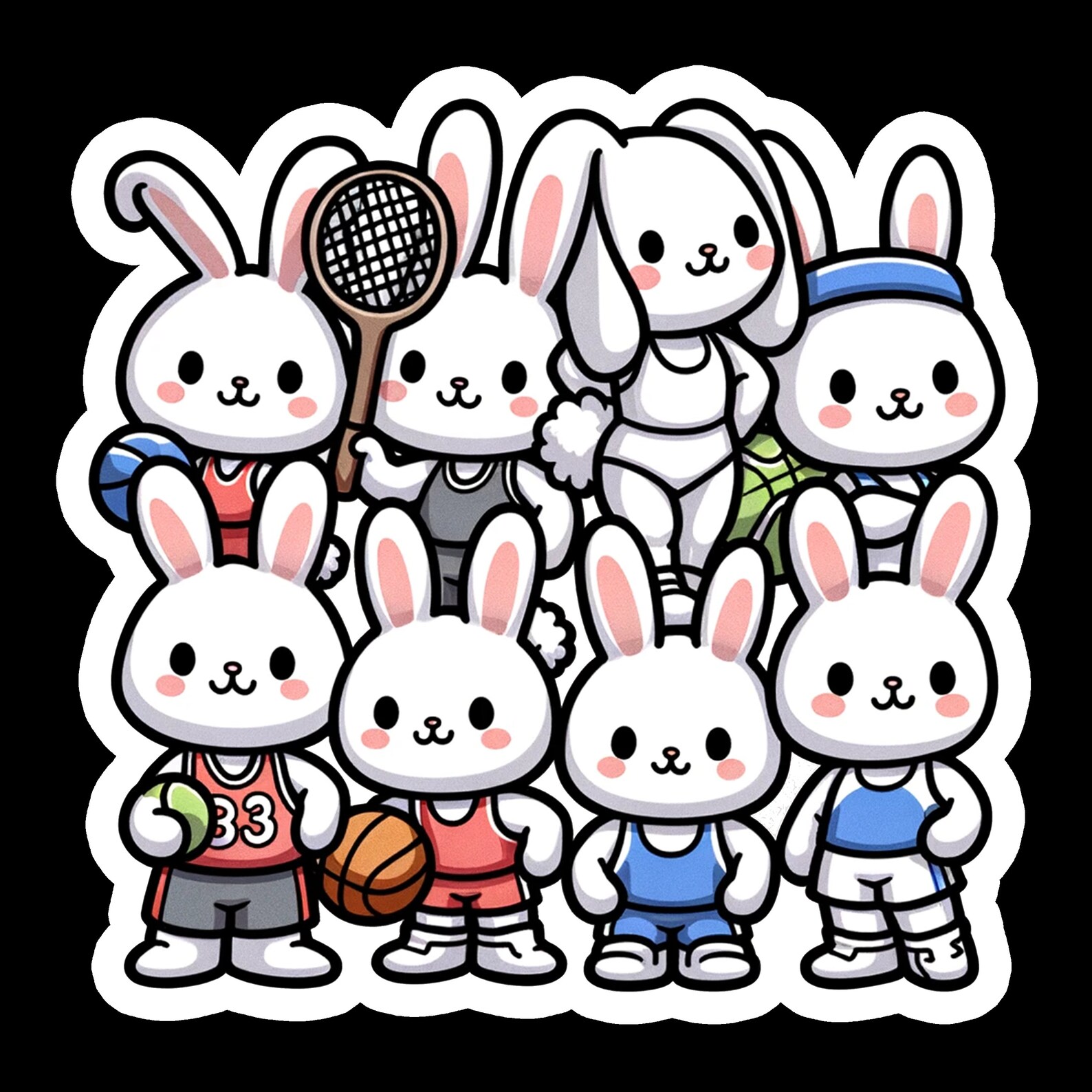 Sports Bunnies Sticker Set - Printable .png Files (digital Download) - Etsy