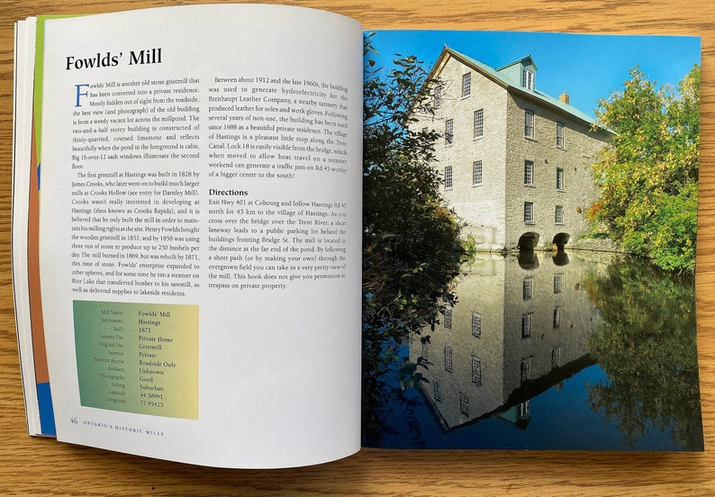 Ontario's Historic Mills Detailed Guide Book With - Etsy