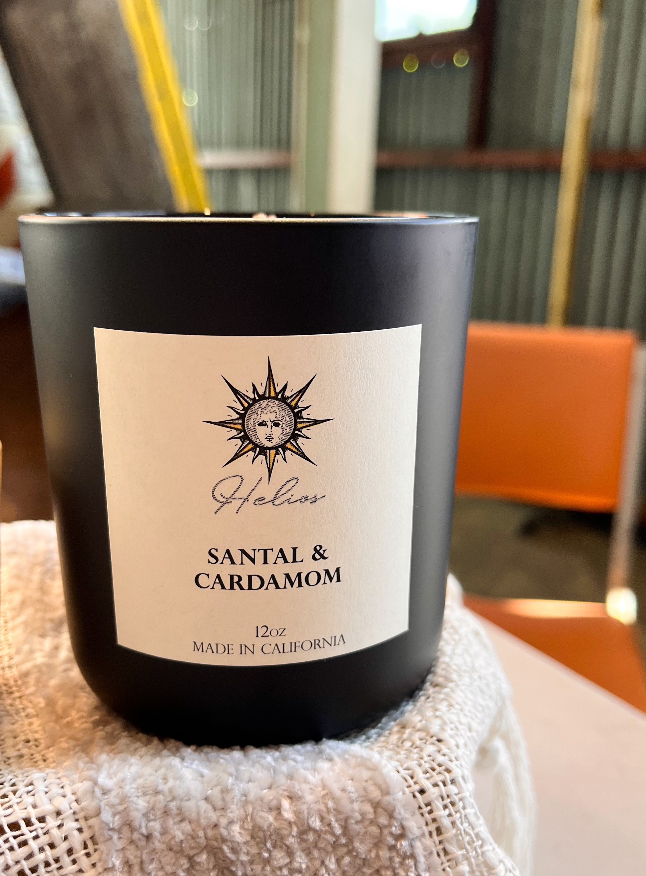 12oz.santal and Cardamom Scented Candles With Wax Flowers - Etsy