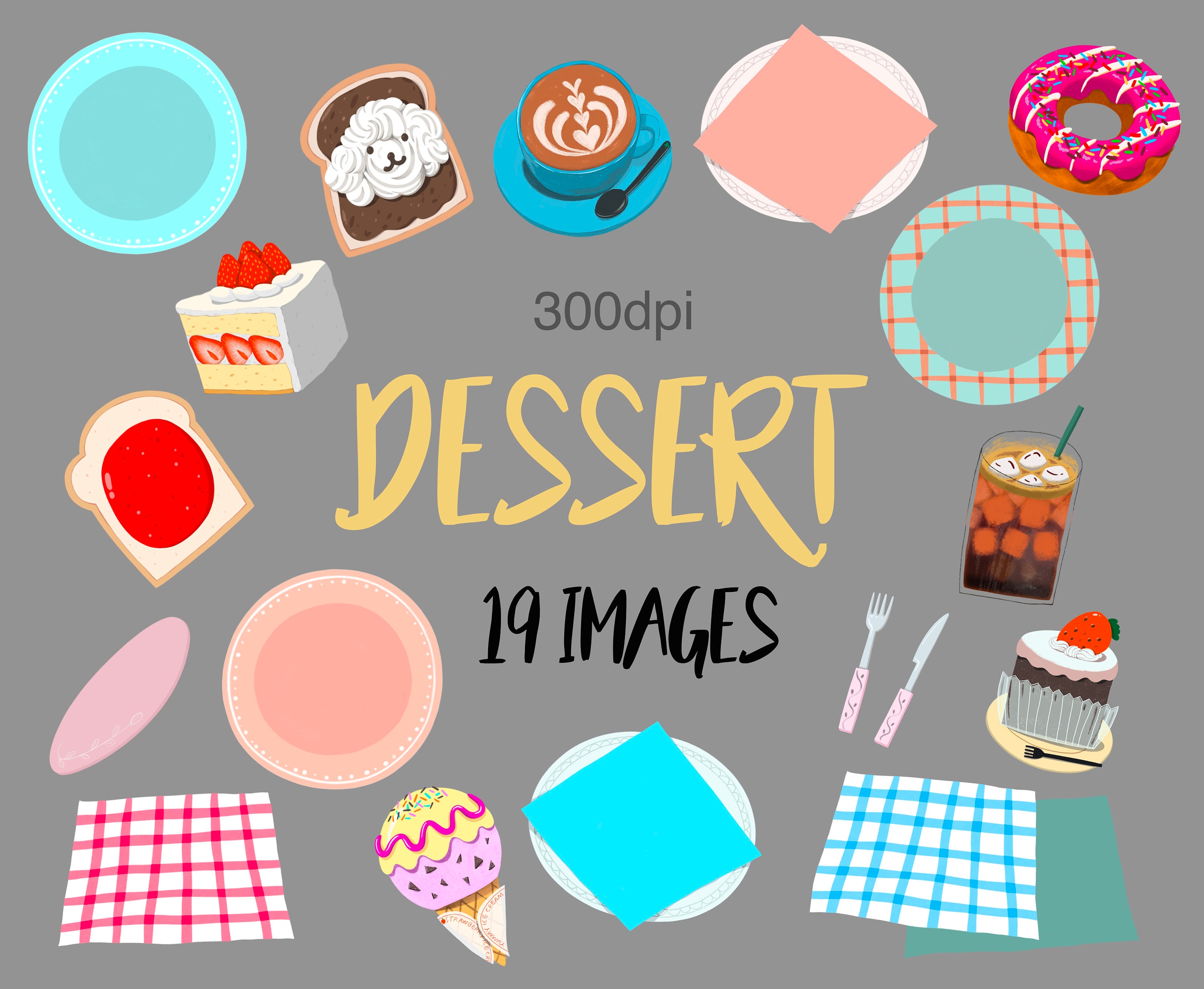 Sweet Dessert Clipart/ Commercial Use/ PNG Bundle/ Instant - Etsy