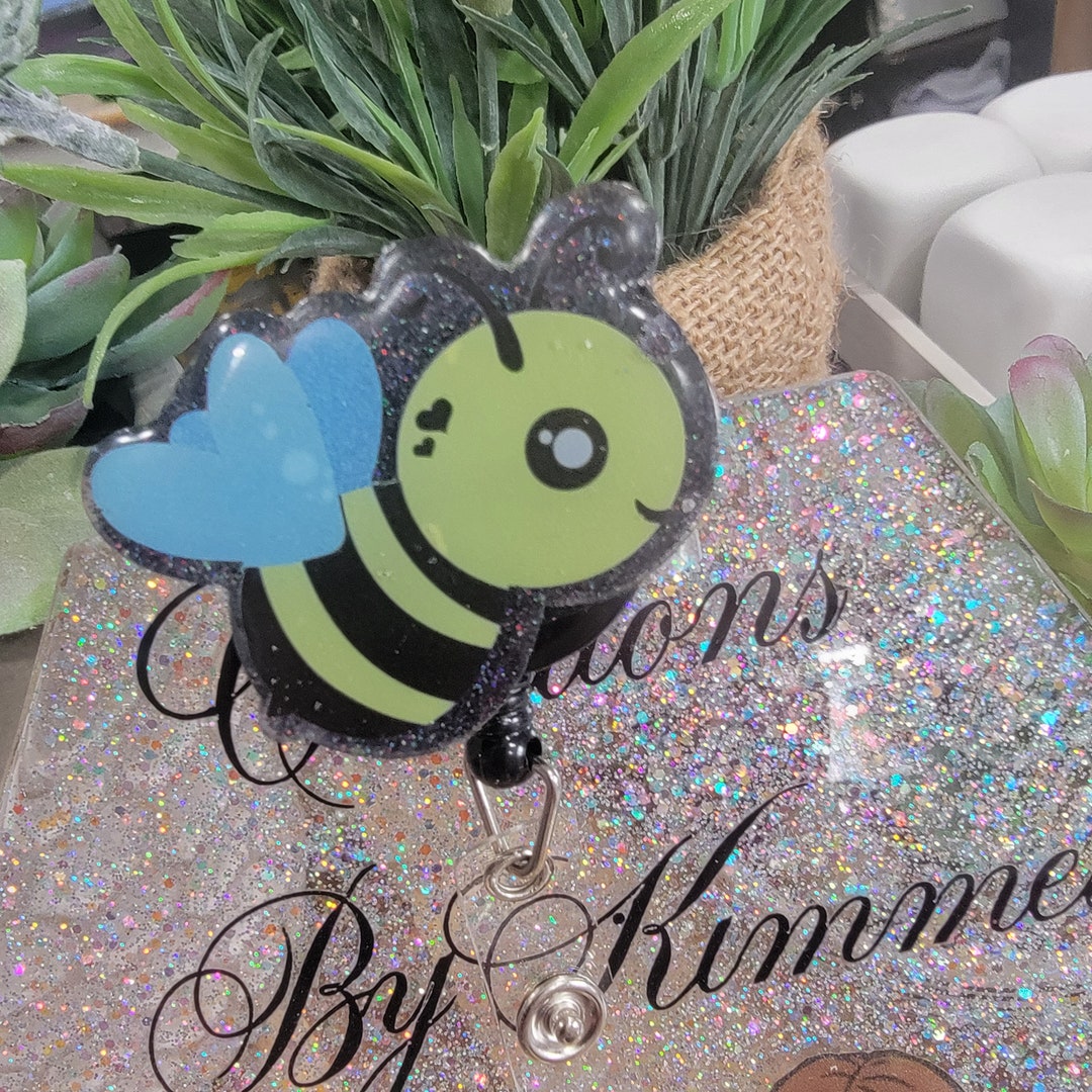 Bee Badge Reel, Badge Buddy, Badge Accessory, Resin Badge, Cute Badge ...