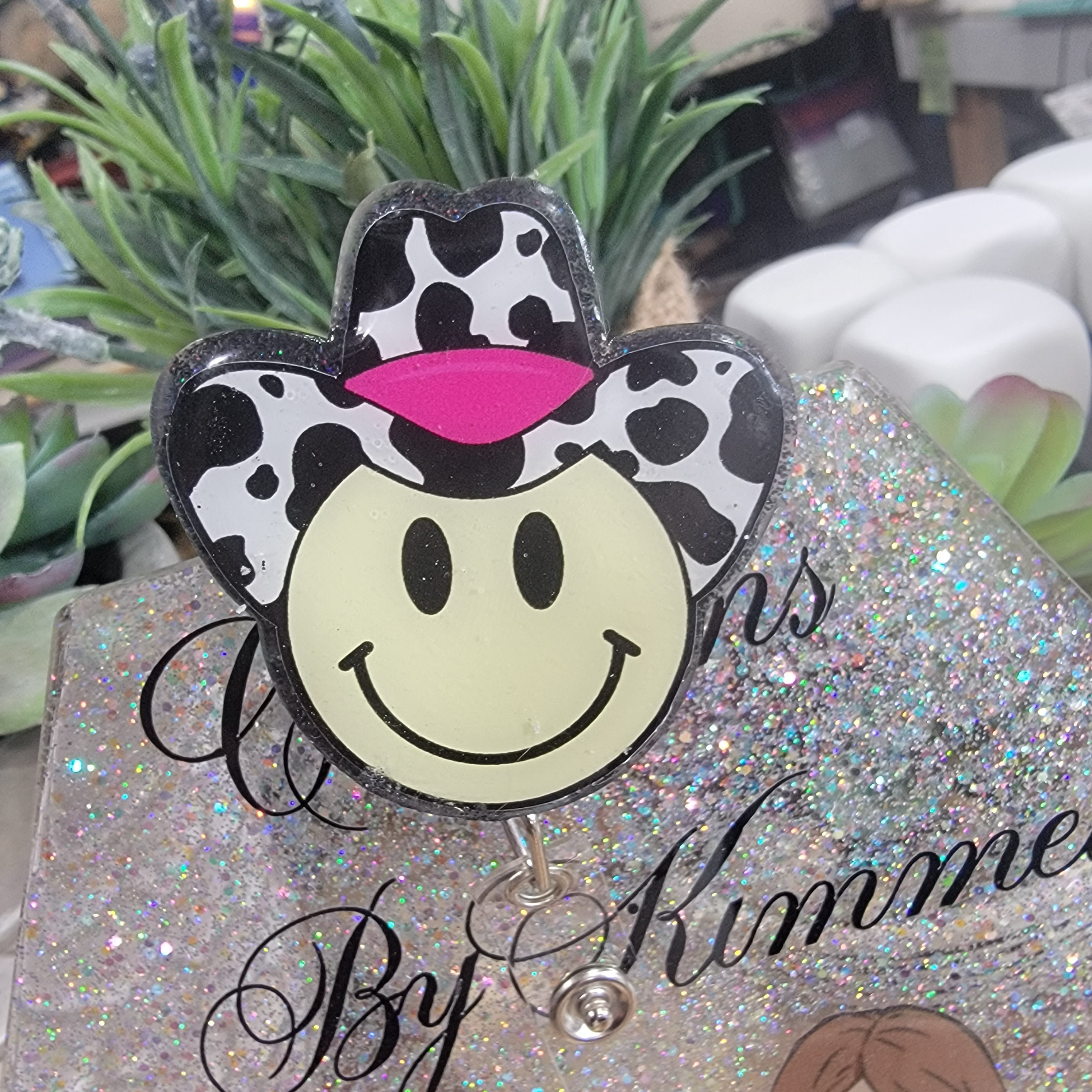 Smiley Face Badge,badge Buddy, Badge Accessory, Resin Badge, Cute Badge ...