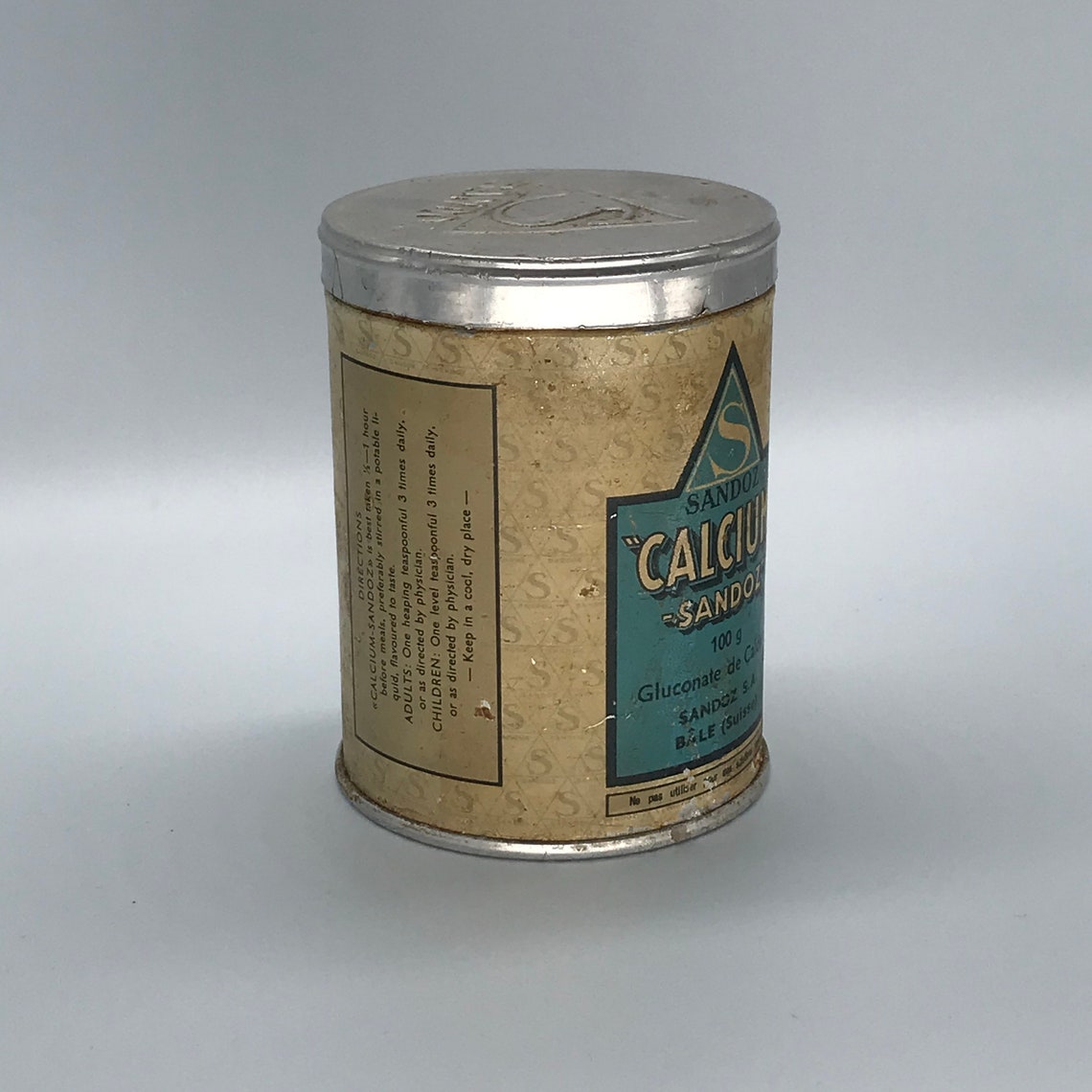 Vintage Sandoz Calcium Tin Antique Pharmaceutical Tin - Etsy