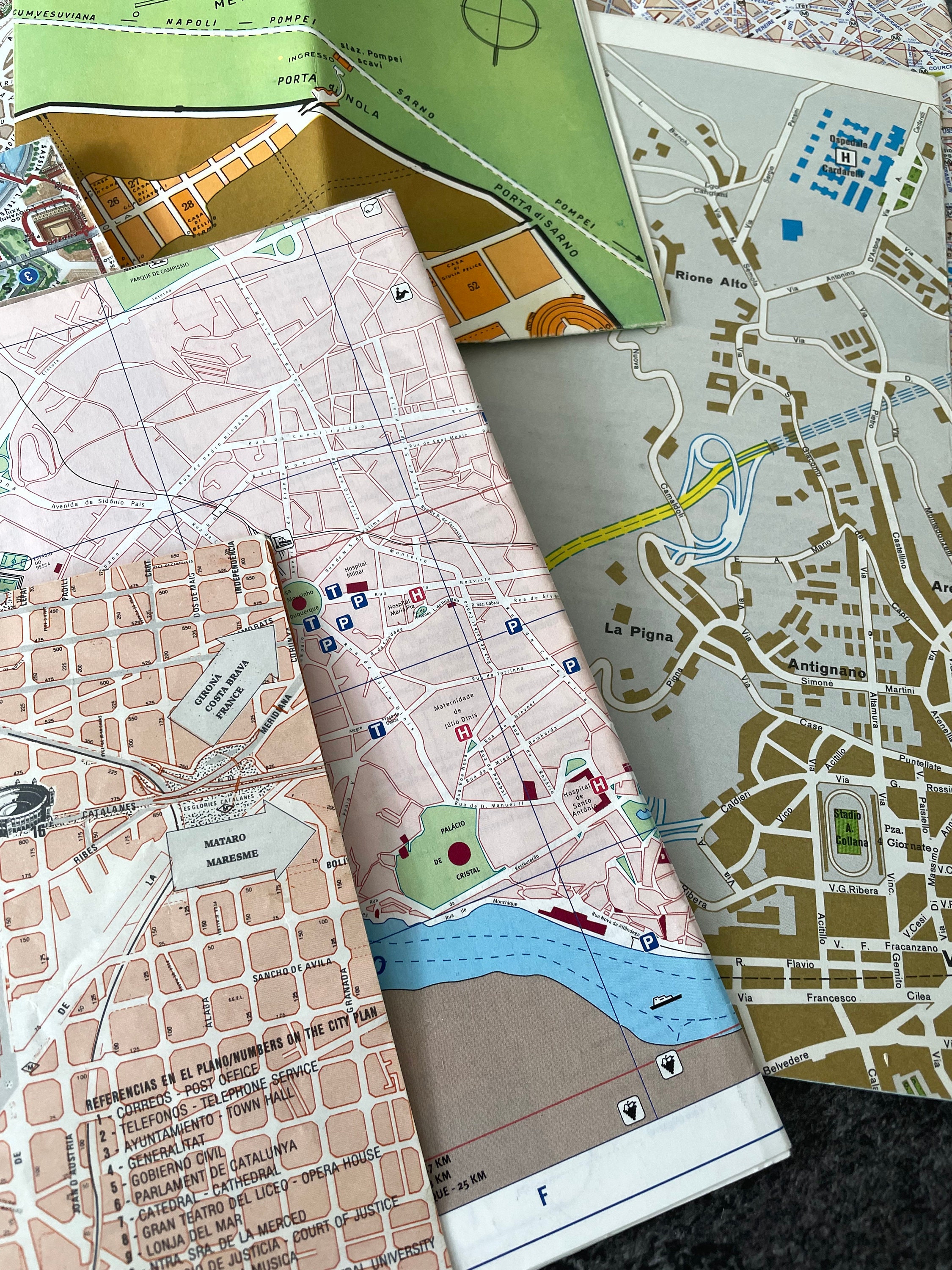 Bundle of Vintage Travel and Tourist Maps for Art and Collages, Travel ...