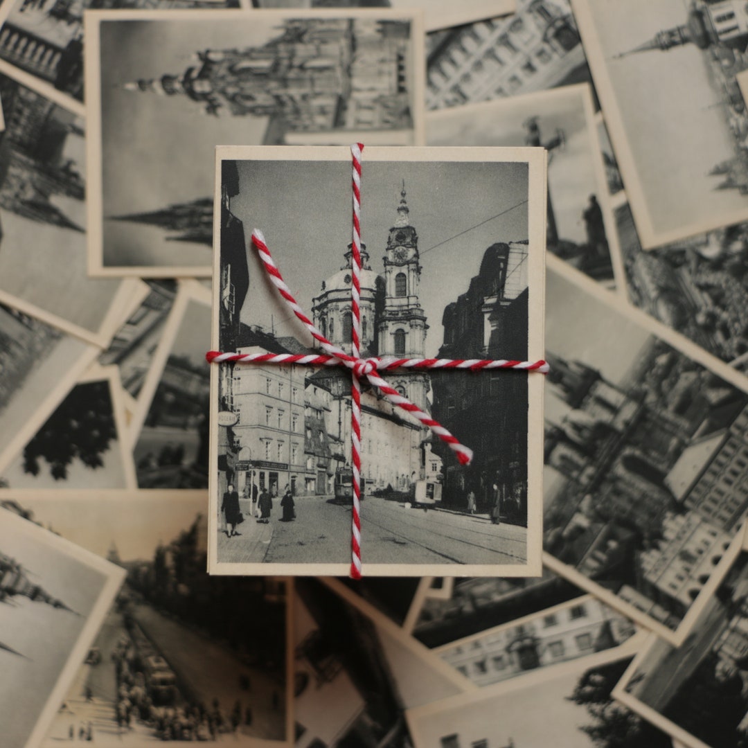 Set of Vintage Mini Postcards From Prague, Random Selection of 6 Retro ...
