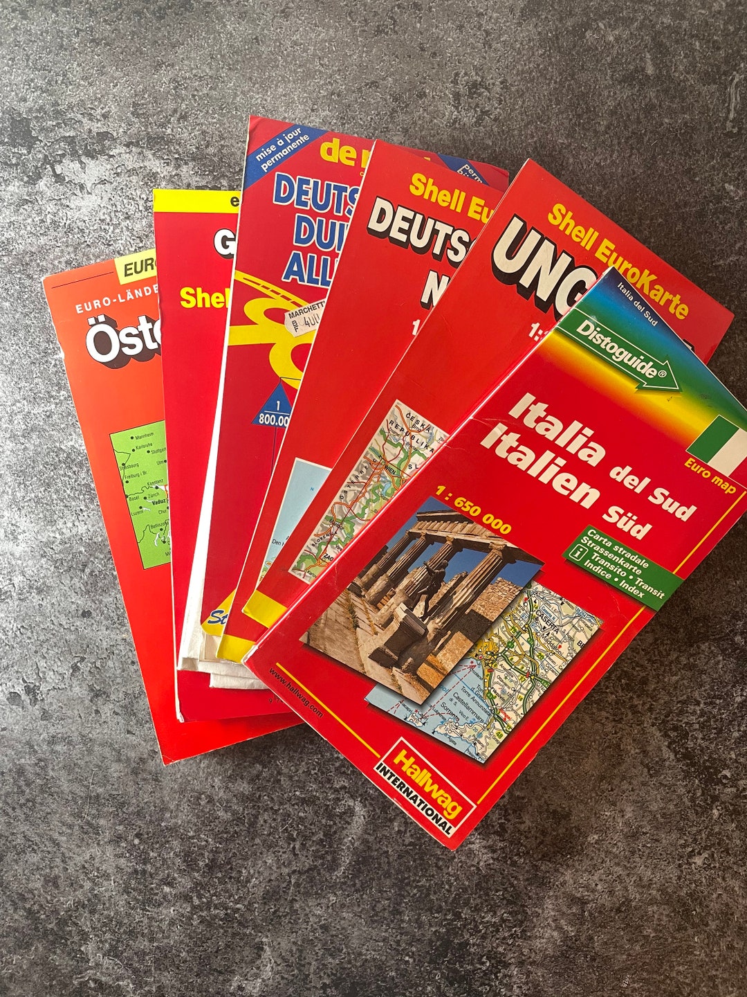 Set of 6 Big Vintage Road Maps From the 1990s, Travel Ephemera From ...