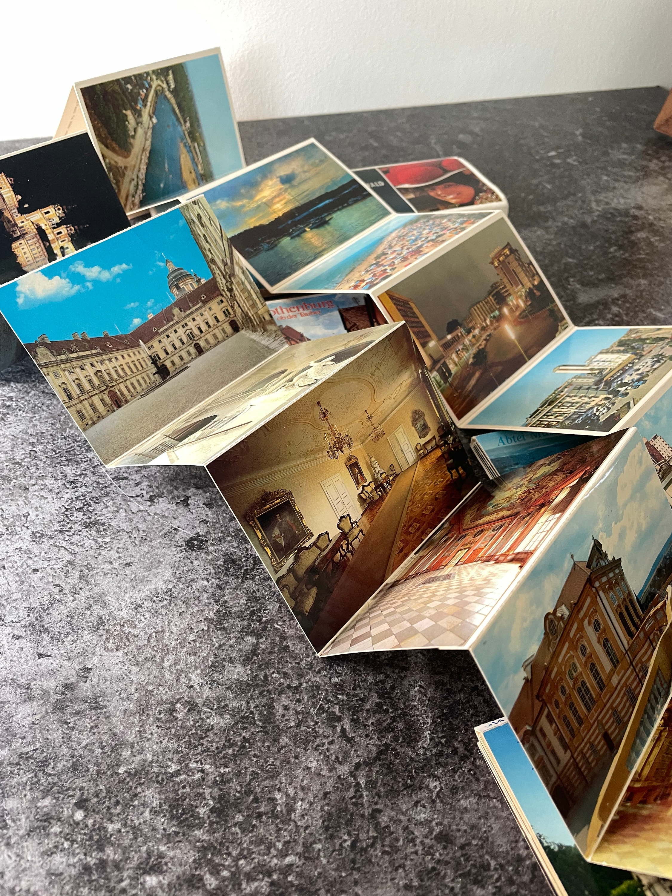 Mini Vintage Postcard Accordion Booklet, Retro Travel Souvenirs ...