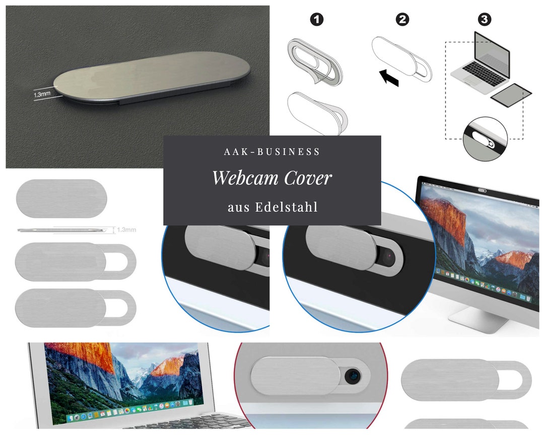 Webcam Cover Slide Silver Stainless Steel PRIVACY COVER - Etsy