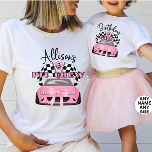 Personalized Birthday Girl Pink Race Car Family Matching Shirt - Etsy