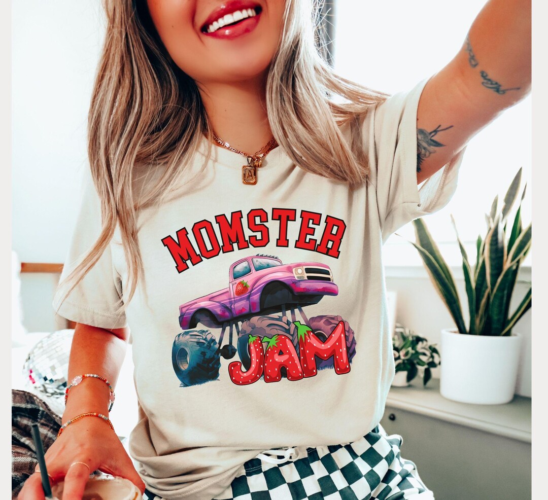 Strawberry Monster Truck Jam Family Momster Dadster Kidster Pink Blue ...