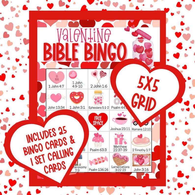 Valentine Bible Bingo - Etsy