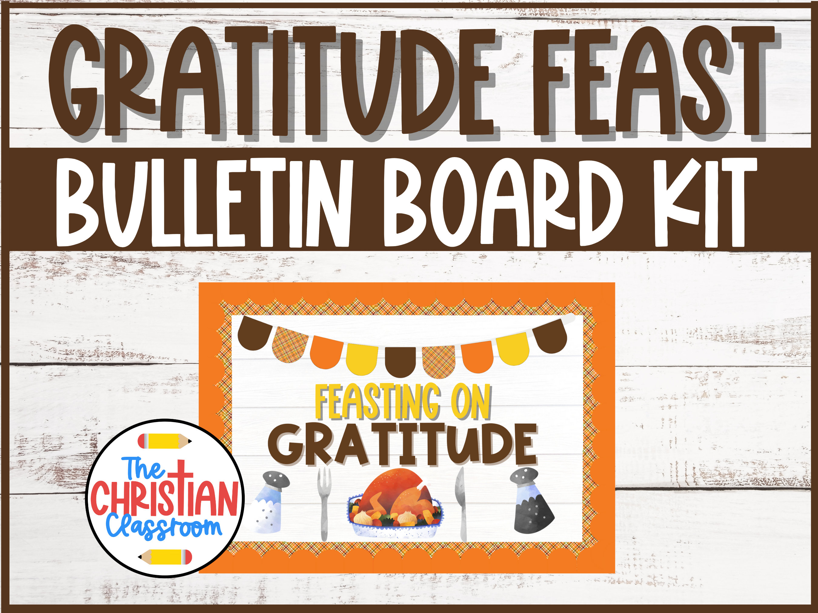 Gratitude Feast Bulletin Board Kit Thanksgiving (Download Now) - Etsy