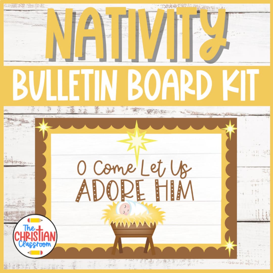 Nativity Bulletin Board Kit: Christian Classroom Decor (PDF) - Etsy