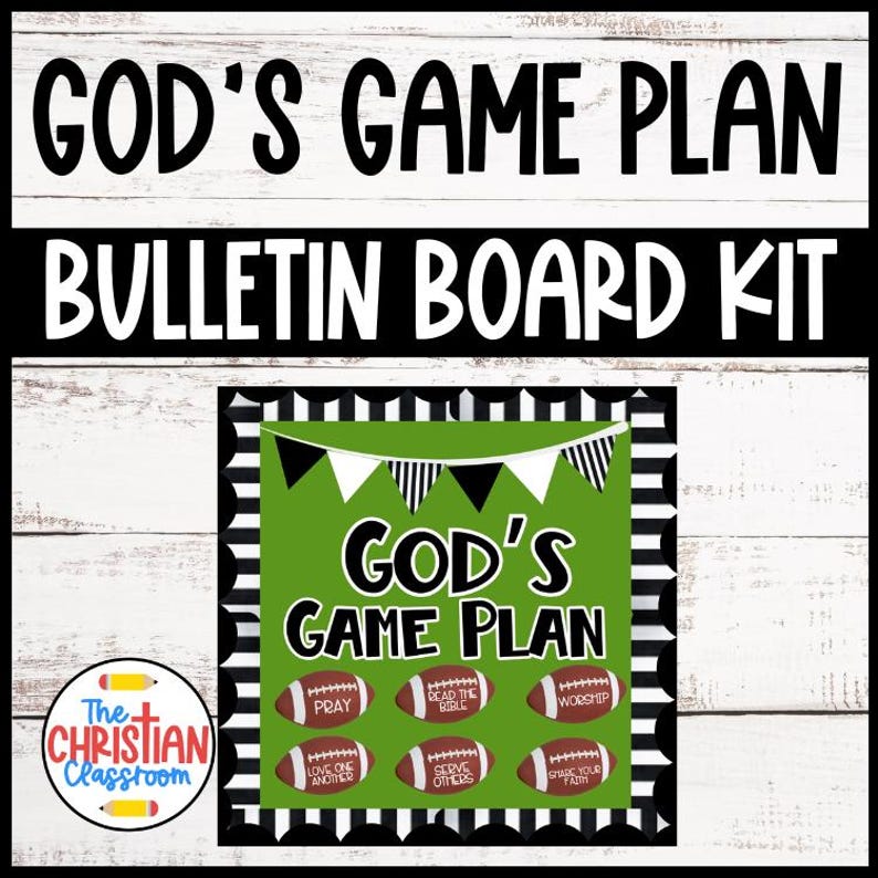 God's Game Plan Bulletin Board Kit - Etsy