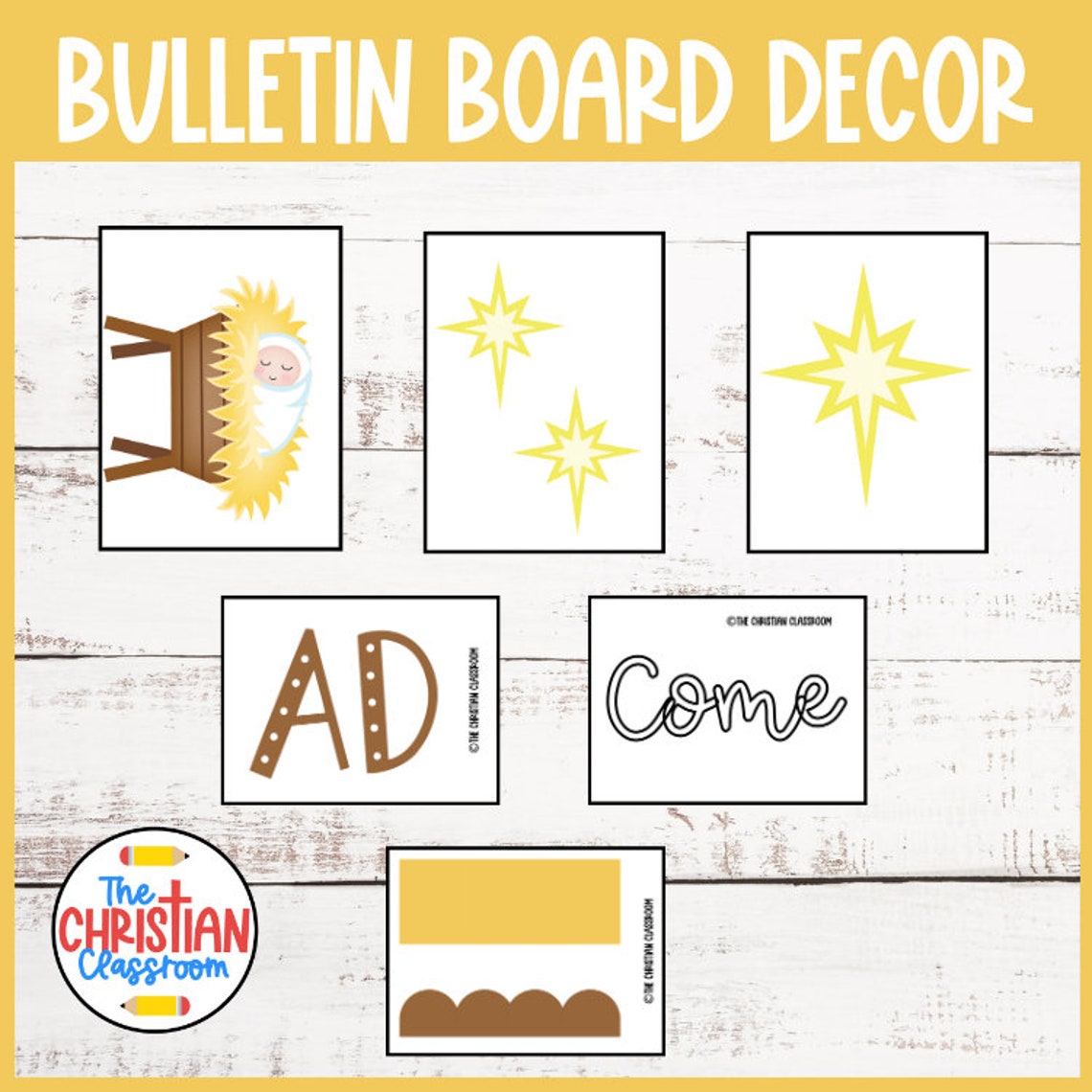Nativity Bulletin Board Kit: Christian Classroom Decor (PDF) - Etsy