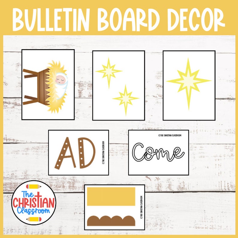Nativity Bulletin Board Kit: Christian Classroom Decor (PDF) - Etsy