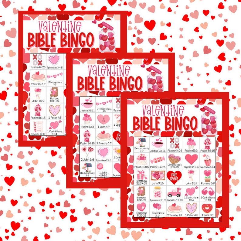 Valentine Bible Bingo - Etsy