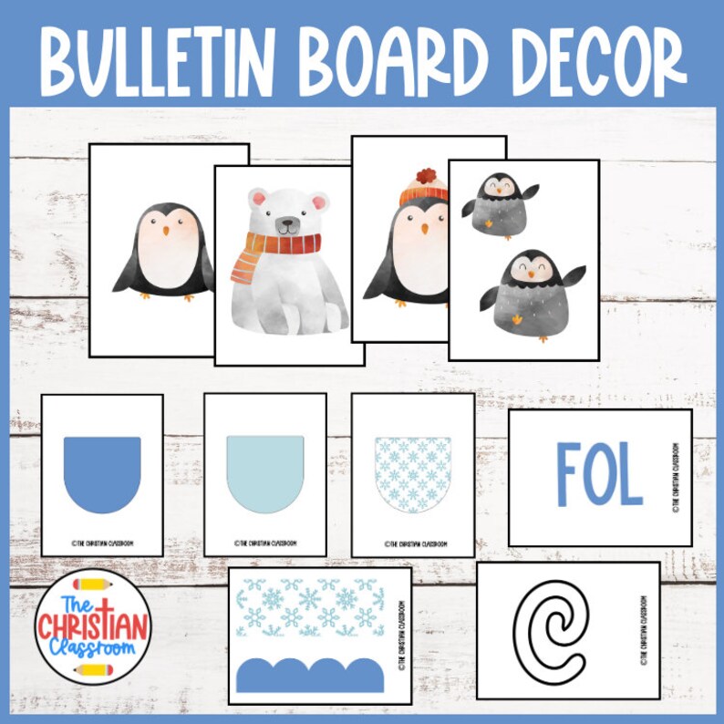 Penguin Bulletin Board Kit - Etsy