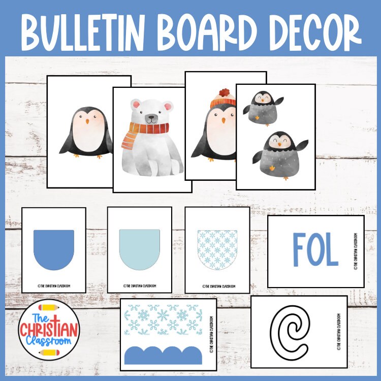 Penguin Bulletin Board Kit - Etsy