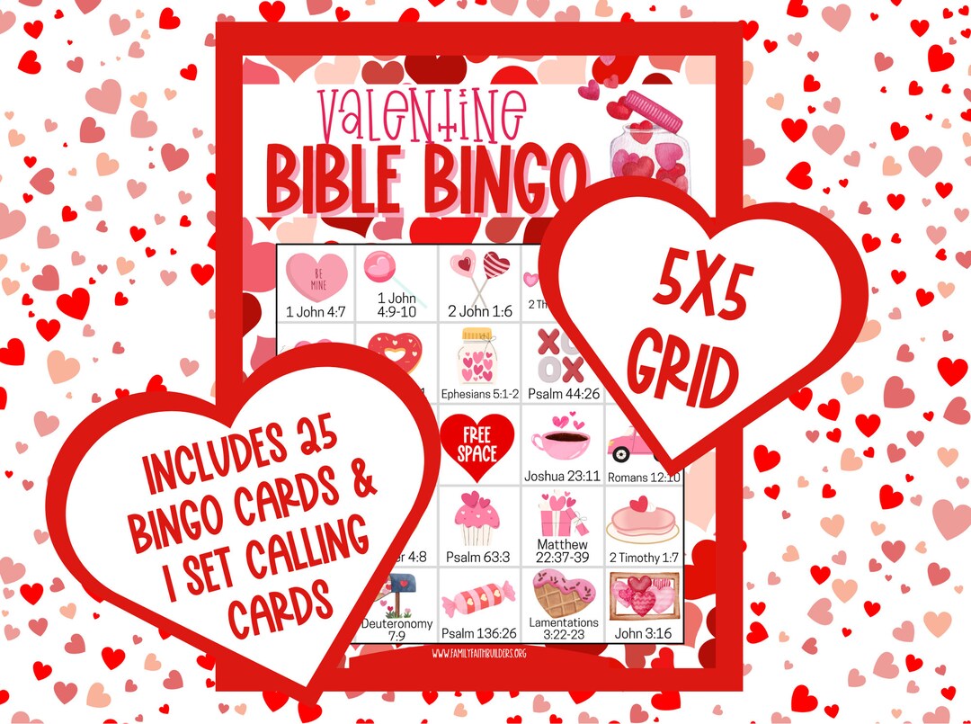Valentine Bible Bingo - Etsy