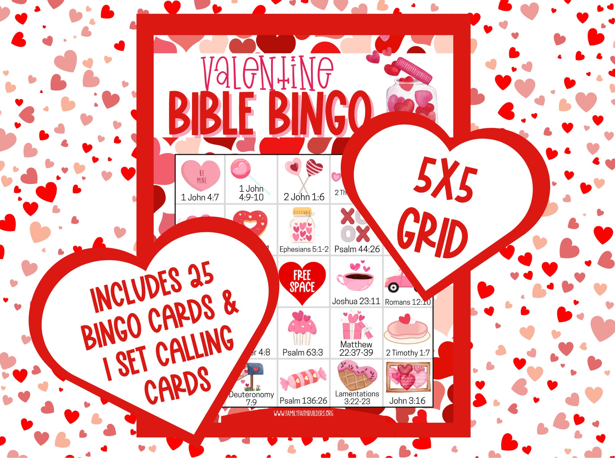 Valentine Bible Bingo - Etsy
