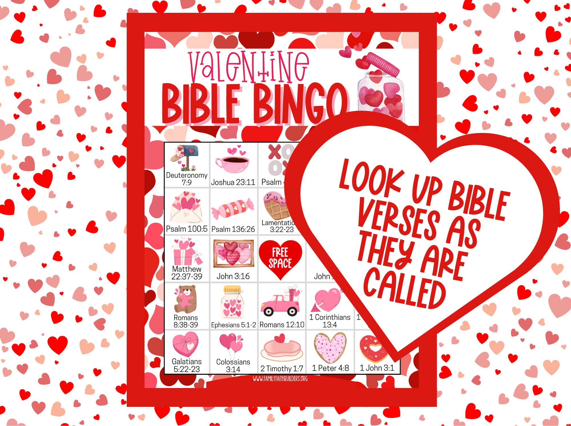 Valentine Bible Bingo - Etsy