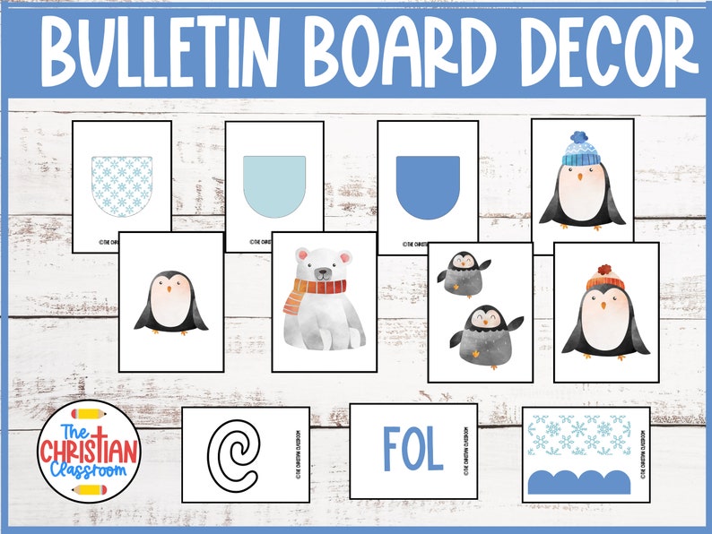 Penguin Bulletin Board Kit - Etsy