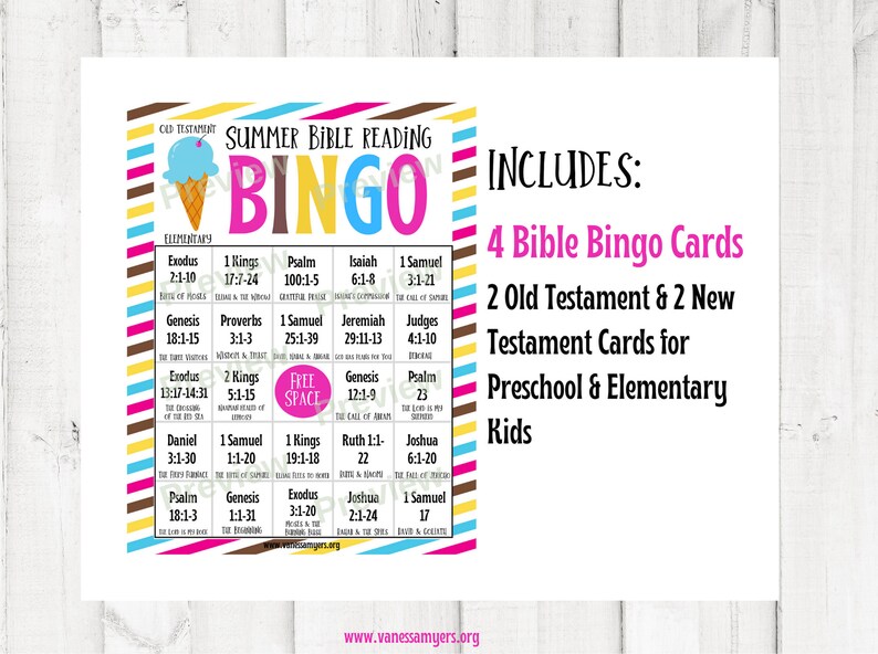 Summer Bible Reading Bingo, Summer Bible Bingo, Bible Bingo for Kids - Etsy