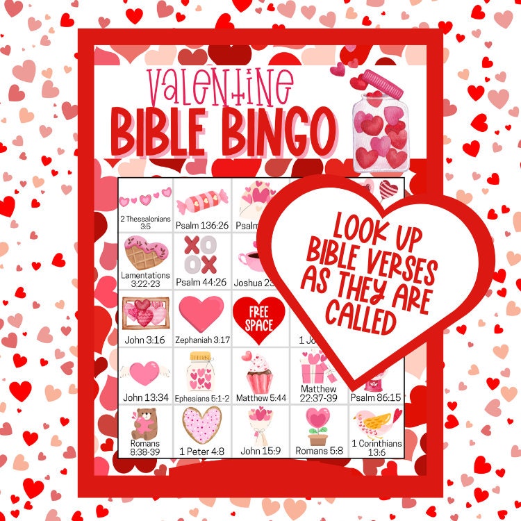 Valentine Bible Bingo - Etsy