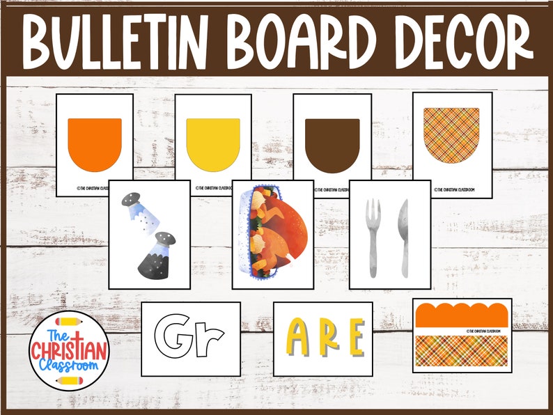 Gratitude Feast Bulletin Board Kit Thanksgiving (Download Now) - Etsy