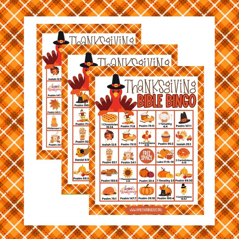 Thanksgiving Bible Bingo - Etsy