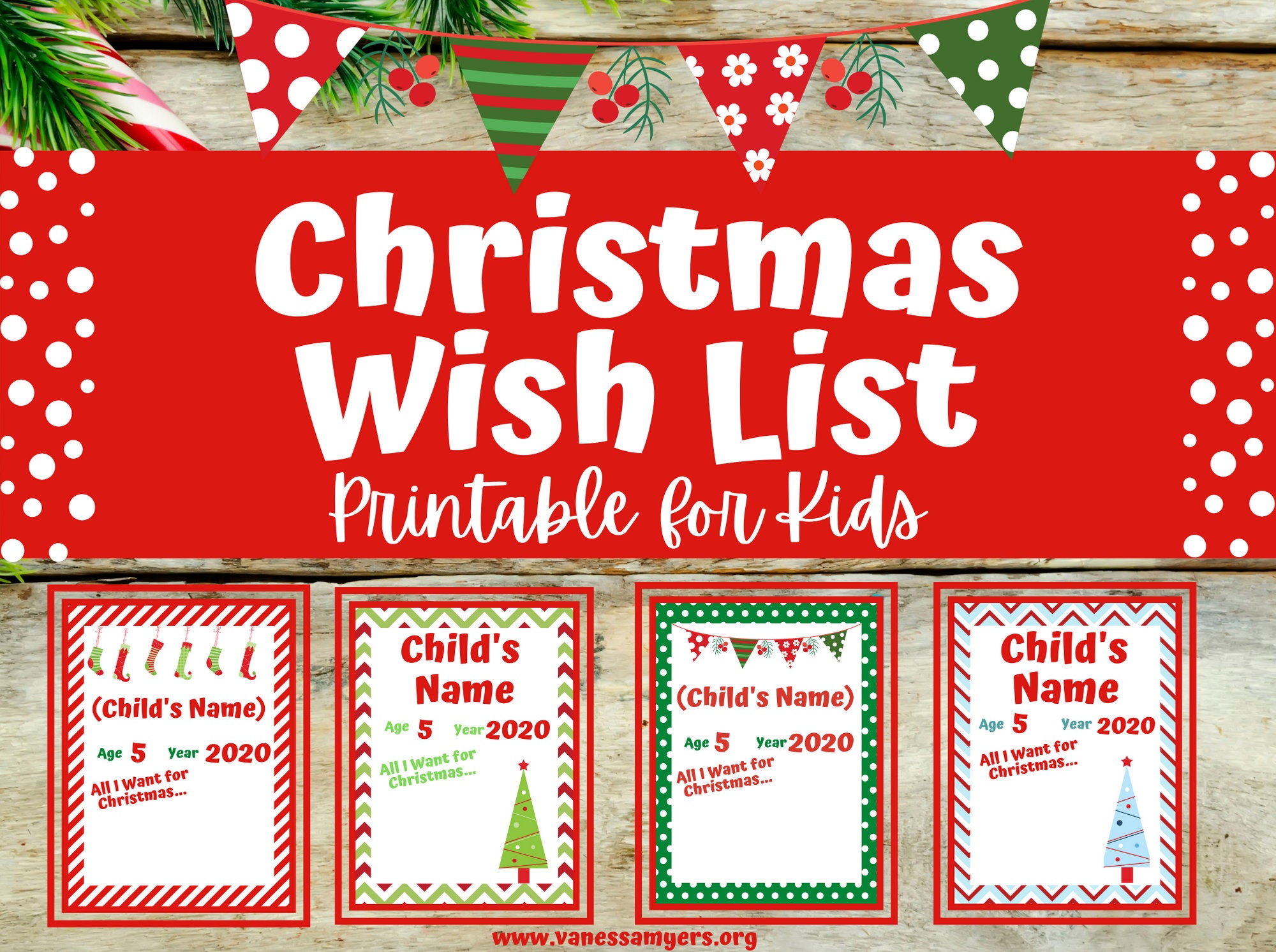 Christmas Wish List Printable For Kids Etsy