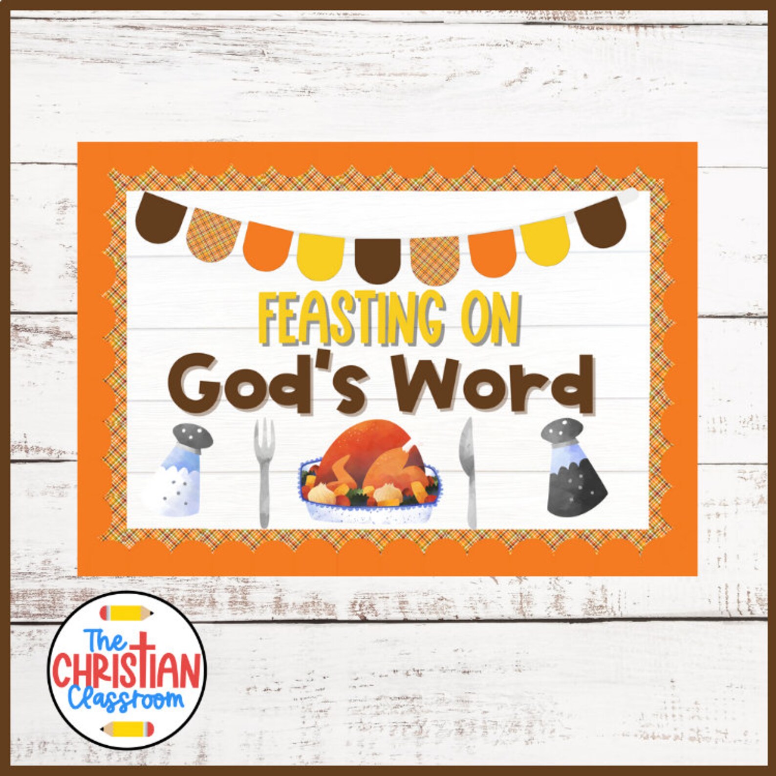 Gratitude Feast Bulletin Board Kit: Christian Classroom Decor (PDF) - Etsy
