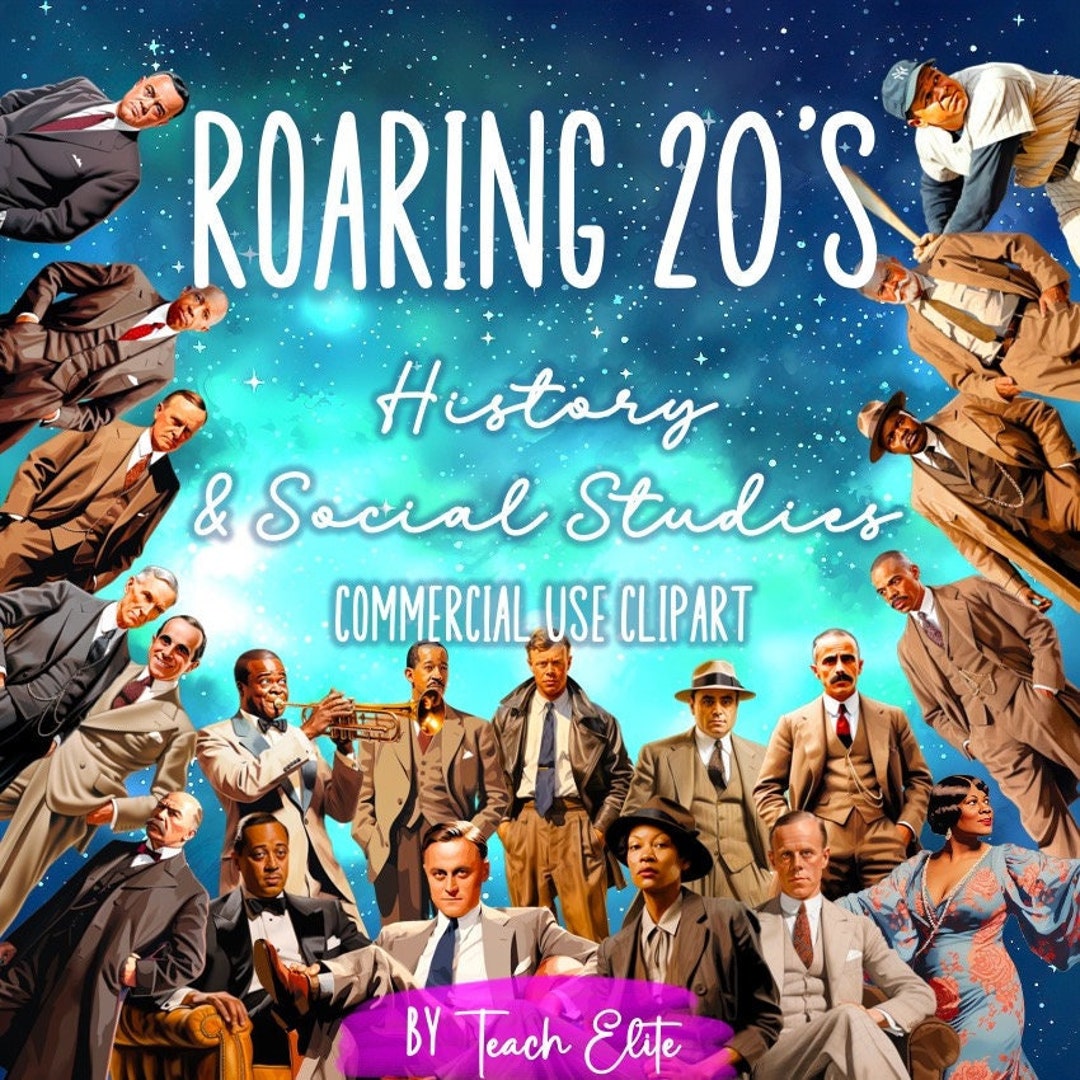 Roaring 20s US History Clipart, 1920s USA Clipart, Sublimation ...