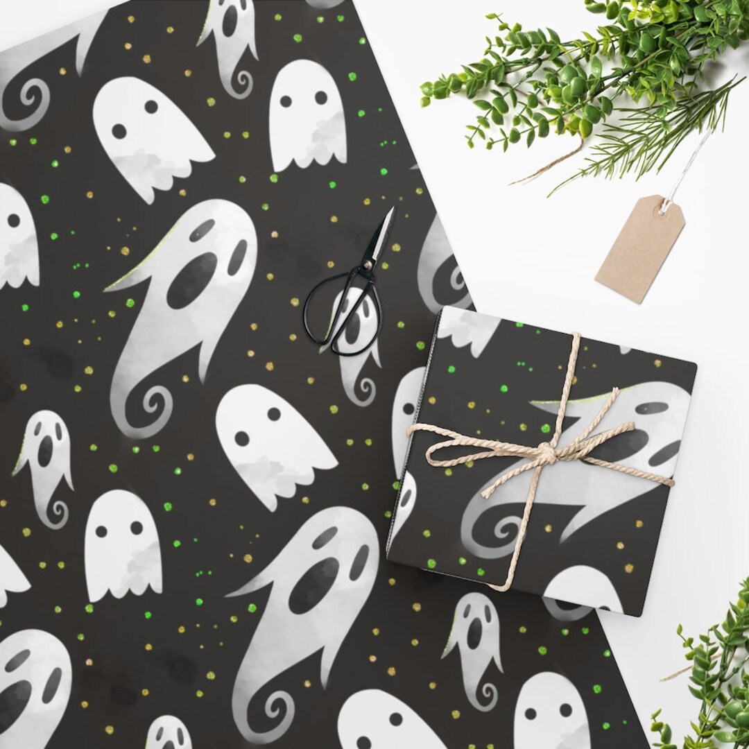 Halloween Ghoul Wrapping Paper Halloween ,ghost Wrapping, Spooky ...