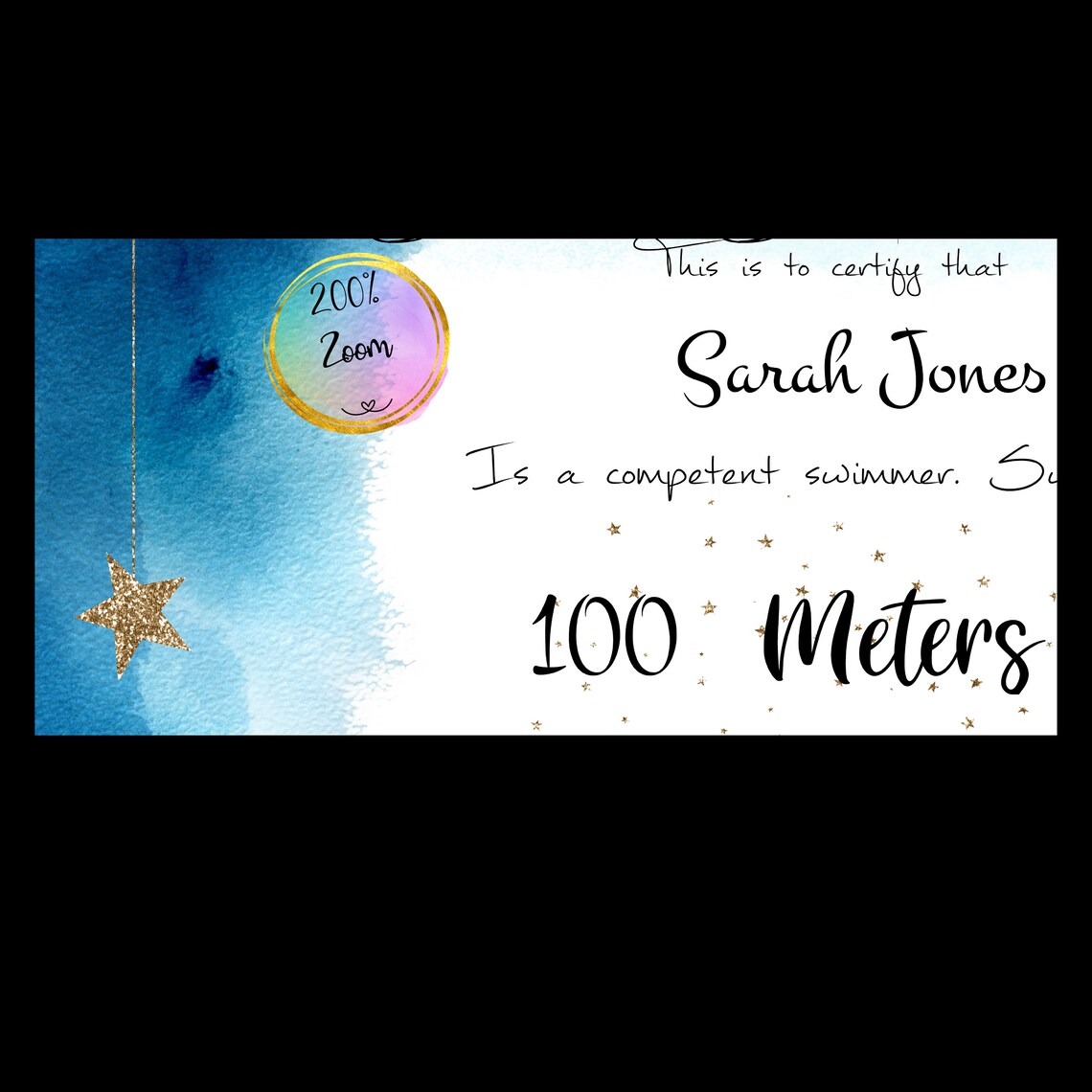 Editable Swimming Certificate Swim Award Digital Download - Etsy Australia