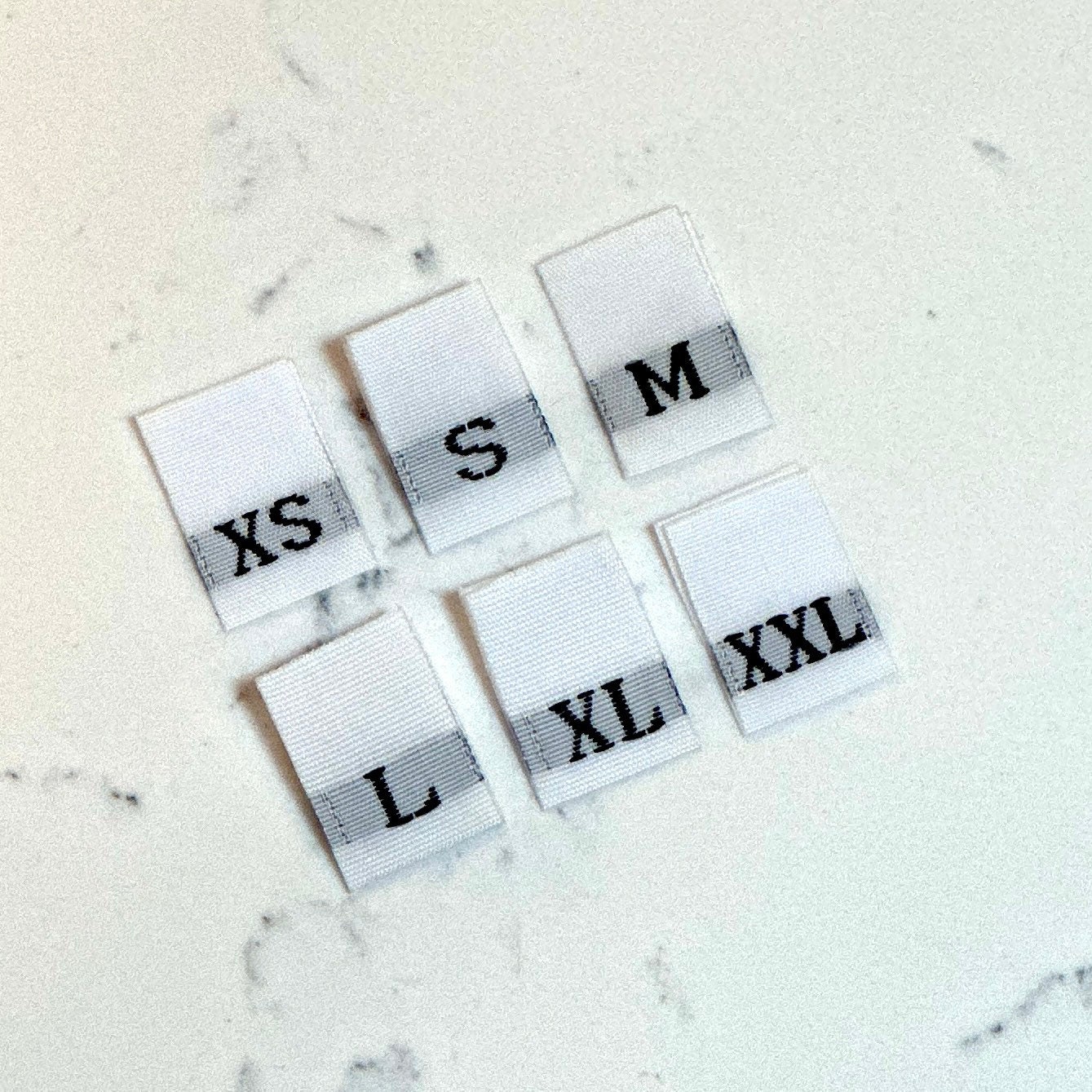 Woven Clothing Size Taffeta Labels Tabs White (XS, S, M, L, XL, XXL) - Etsy