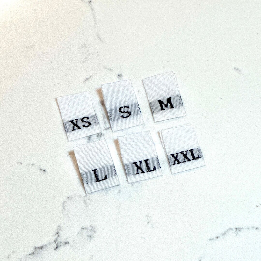 Woven Clothing Size Taffeta Labels Tabs White (XS, S, M, L, XL, XXL) - Etsy