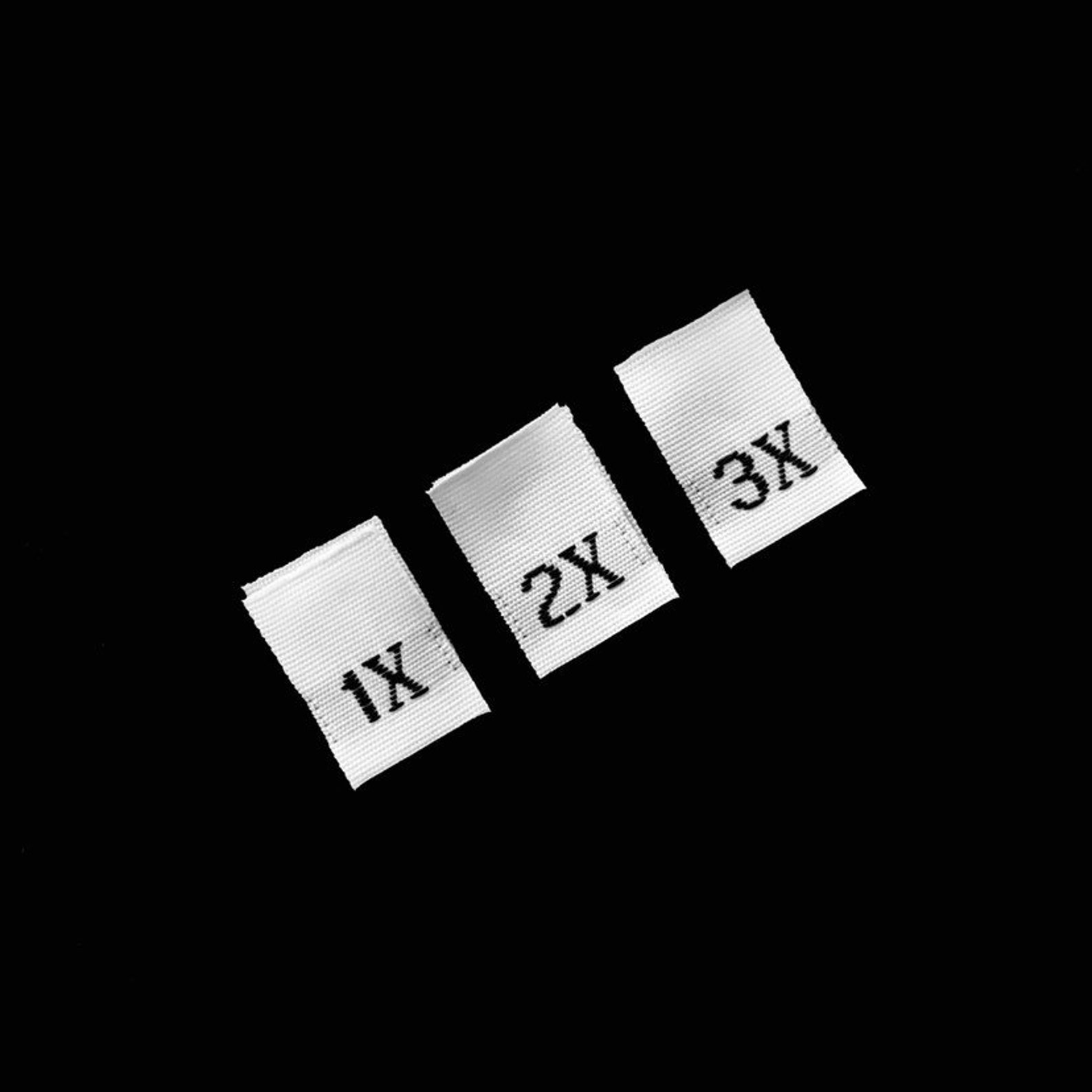 Woven Clothing Size Taffeta Labels Tabs White (1X, 2X, 3X) - Etsy