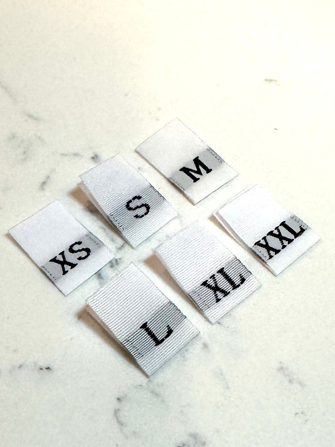 Woven Clothing Size Taffeta Labels Tabs White (XS, S, M, L, XL, XXL) - Etsy
