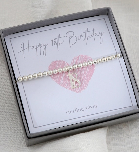 18th birthday beaded bracelet girls 18th silver beaded bracelet girls 18th bracelet sterling silver Etsy