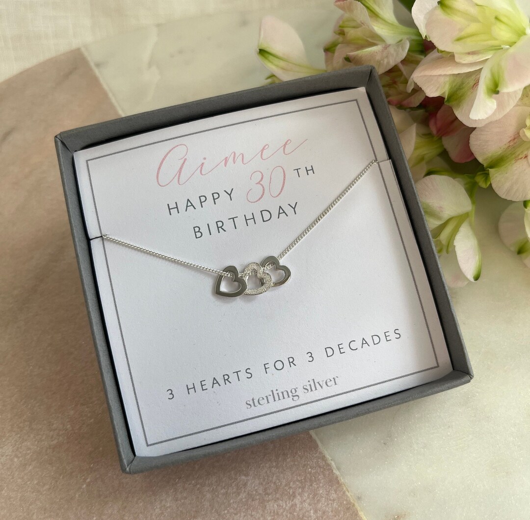 30th Birthday Necklace for Her, 3 Decades Necklace, 30th Birthday Gift ...