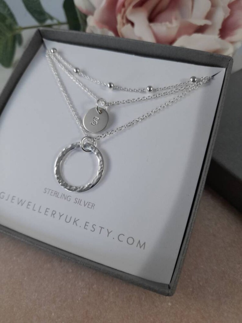 Silver Layered Necklace Set Three Silver Layering Necklaces | Etsy