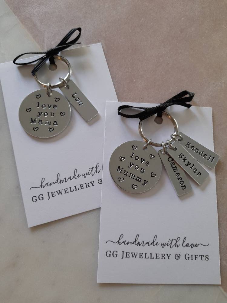 Mum Keyring, Mums Keys, Gift for Mum, Children's Name Keyring for Mum ...