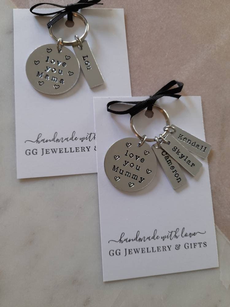 Mum Keyring, Mums Keys, Gift for Mum, Children's Name Keyring for Mum ...