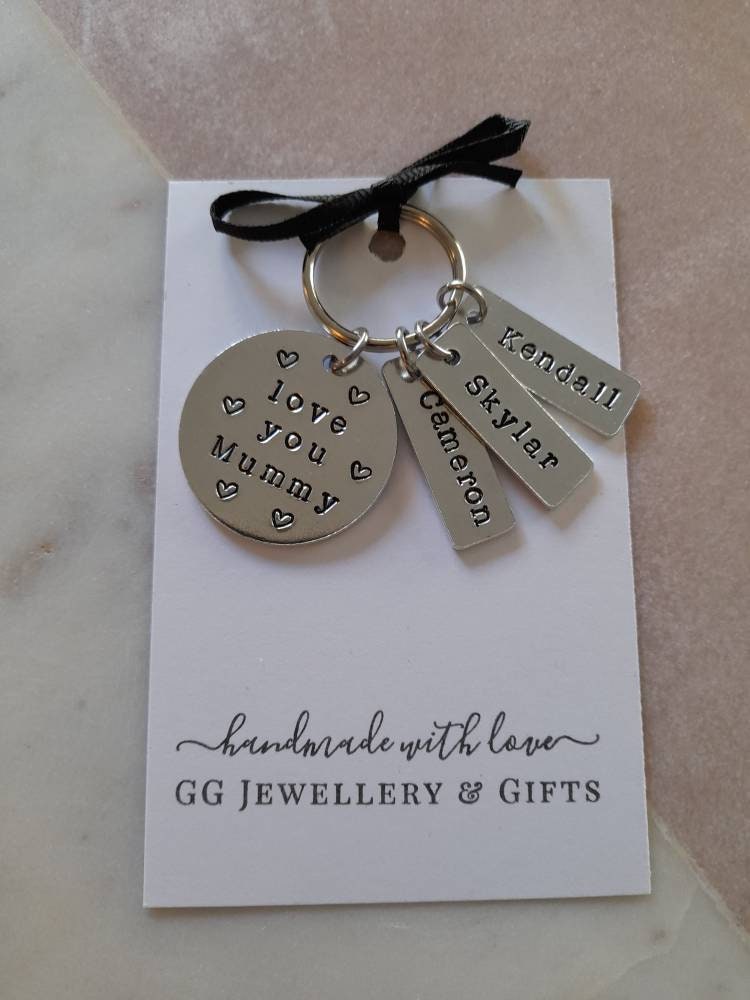 Mum Keyring, Mums Keys, Gift for Mum, Children's Name Keyring for Mum ...