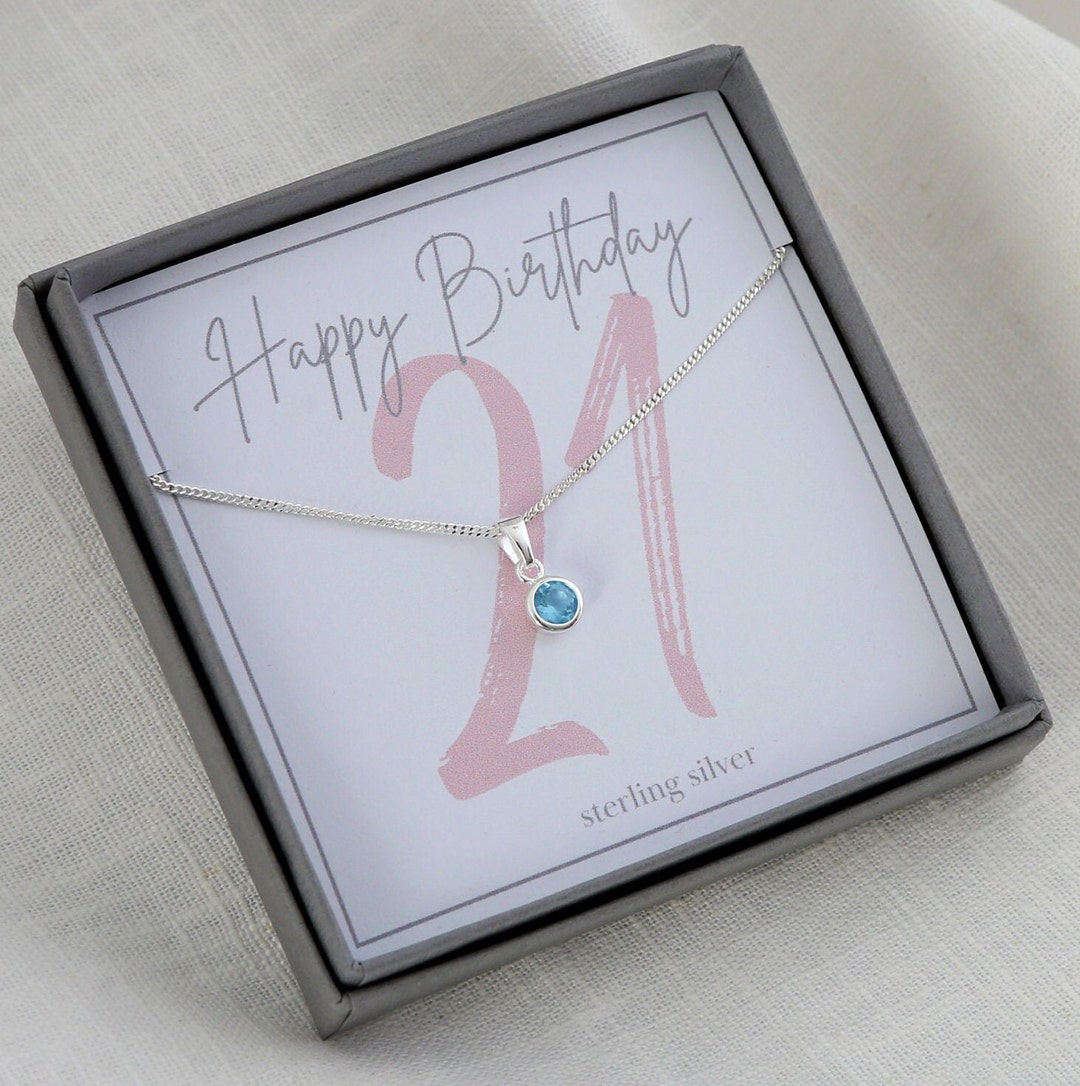 21st Birthday Birthstone Necklace, Girls 21st Birthday Birthstone ...